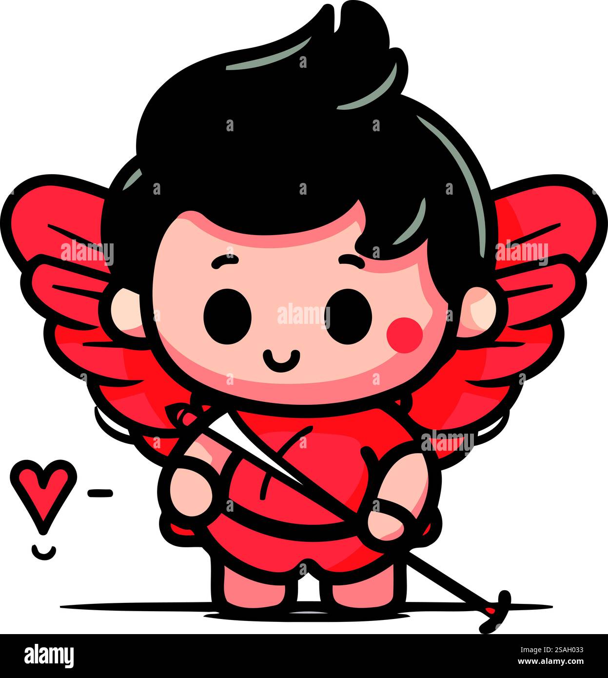 Cupid boy cartoon vector illustration. Cute cupid character in love ...