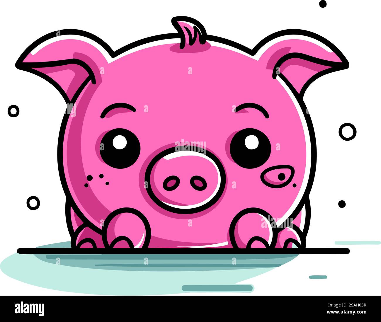 Piggy bank. Cute cartoon pig. Vector illustration Stock Vector Image ...