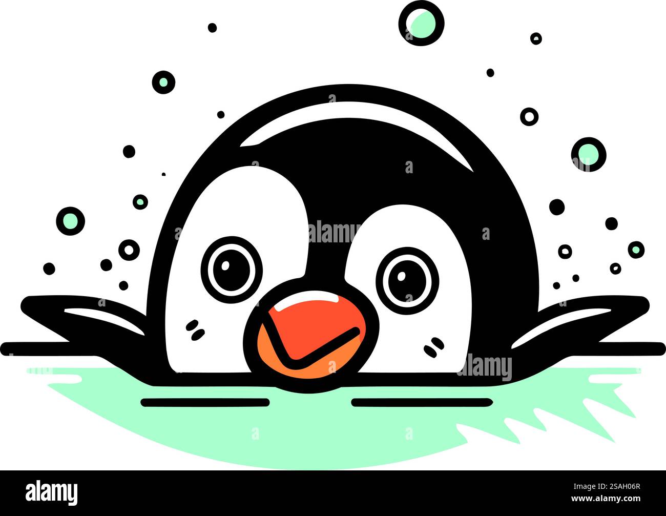 Cute cartoon penguin icon isolated on white background. Vector ...