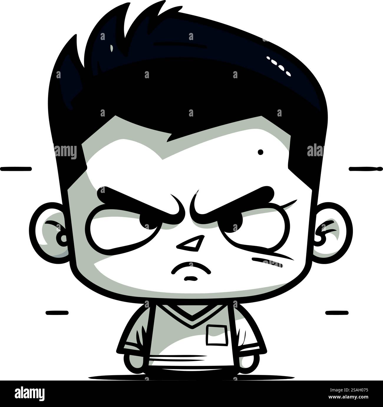 Angry Boy Cartoon Vector Illustration. Isolated on White Background ...