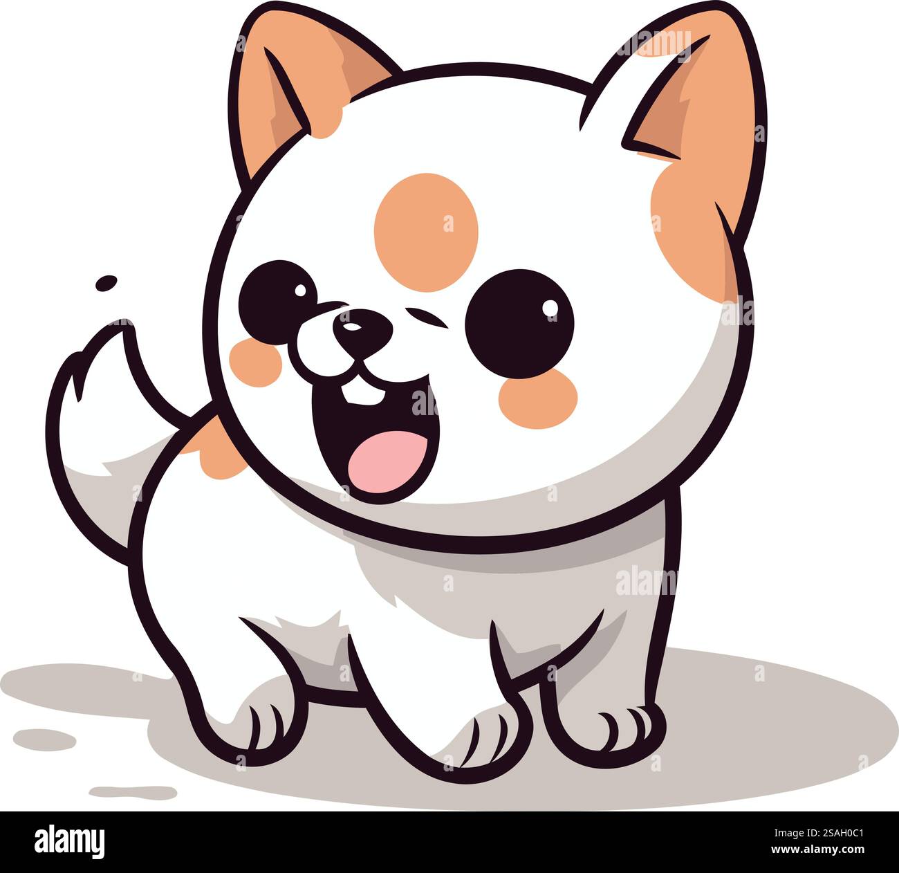 Cute cartoon dog. Vector illustration isolated on a white background ...