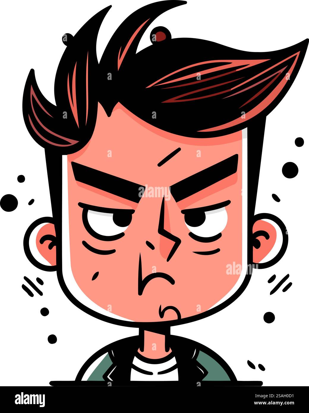 Angry boy cartoon character vector illustration. Emotions. feelings ...