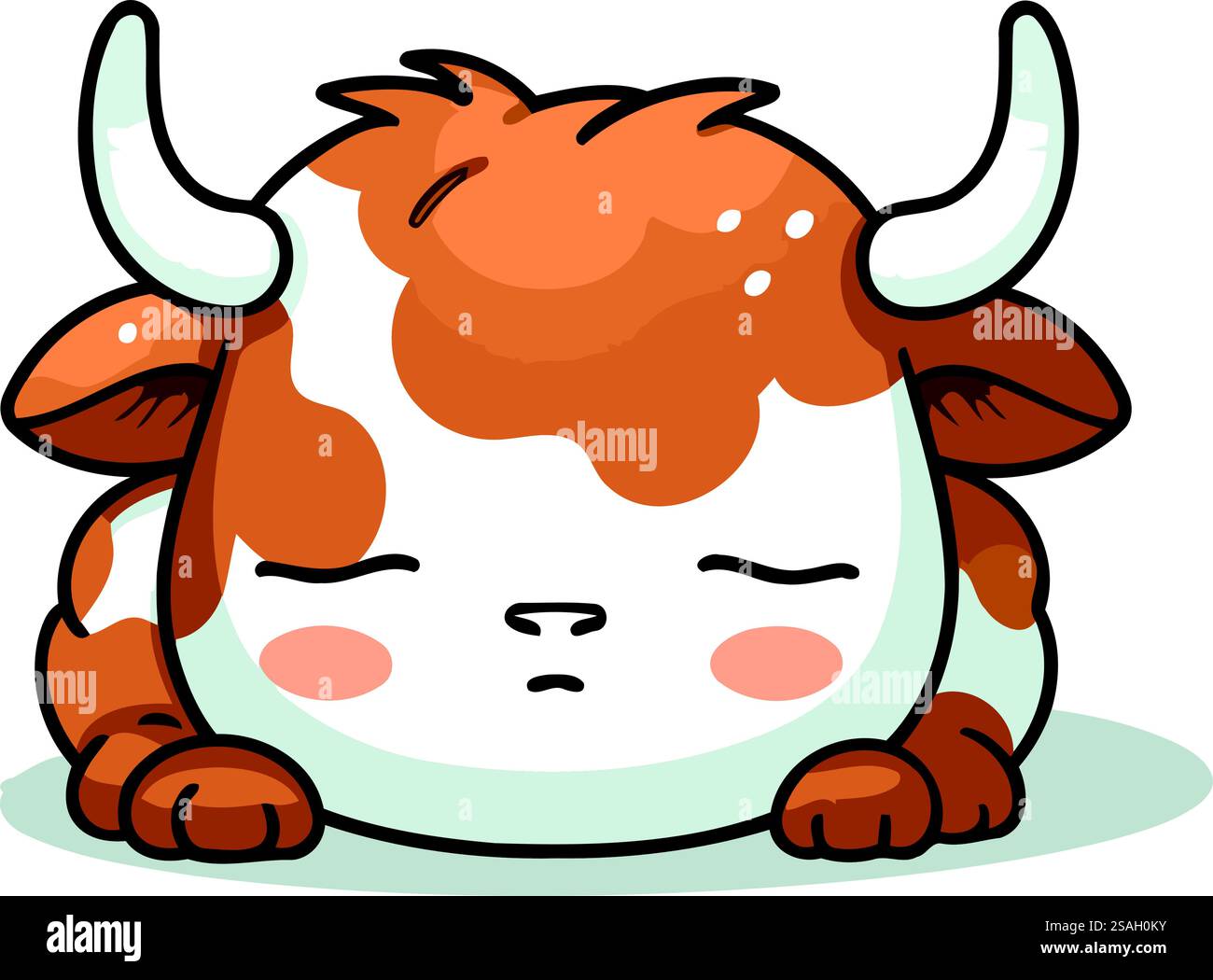 Cute cartoon cow. Vector illustration. Isolated on white background ...