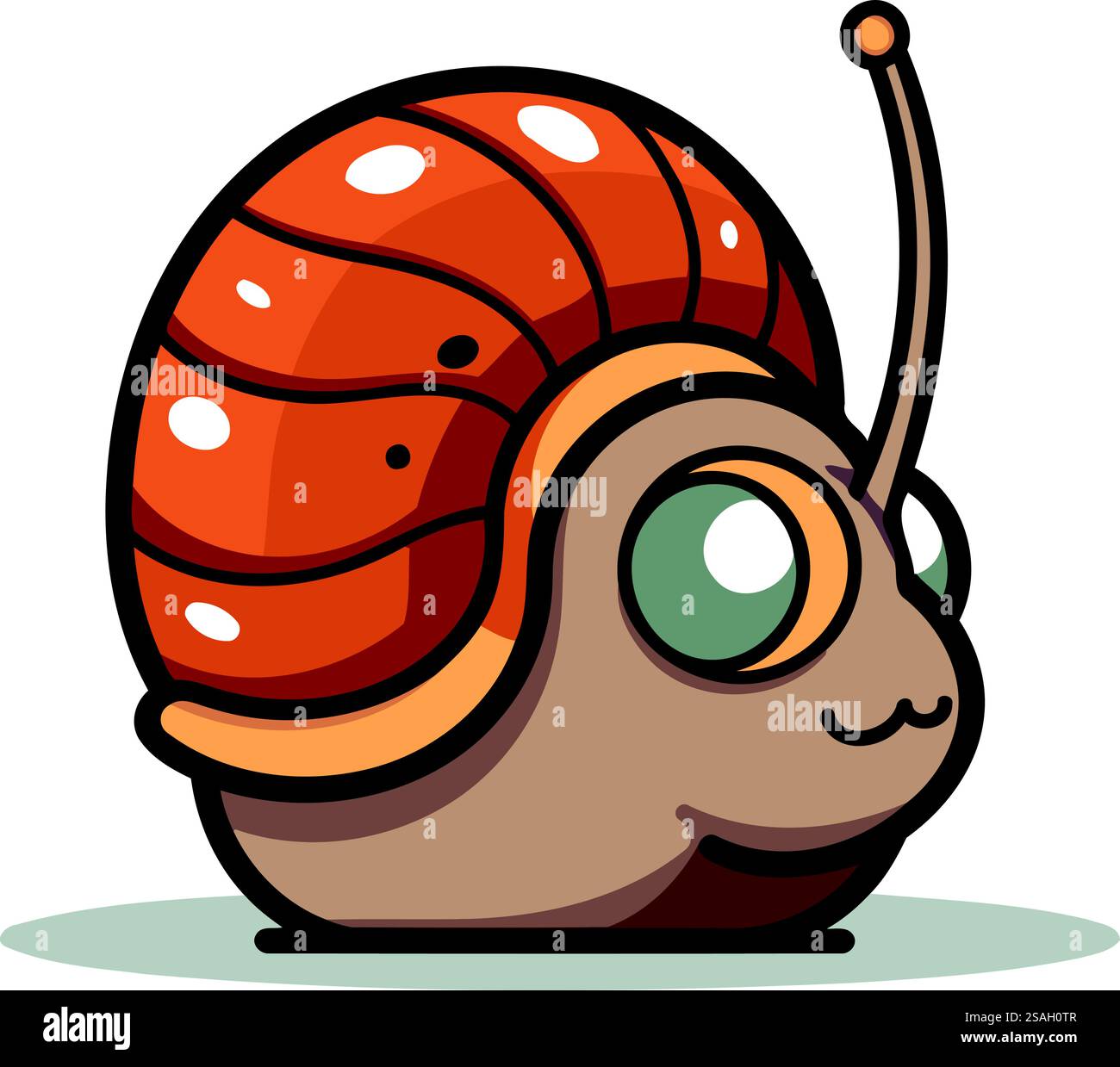 Cute Snail Cartoon Mascot Character. Vector Illustration Stock Vector ...