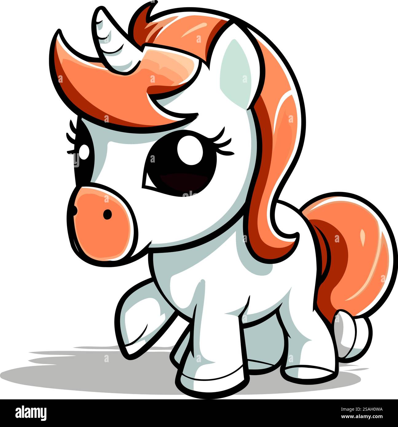 Cute cartoon pony. Vector illustration isolated on a white background ...