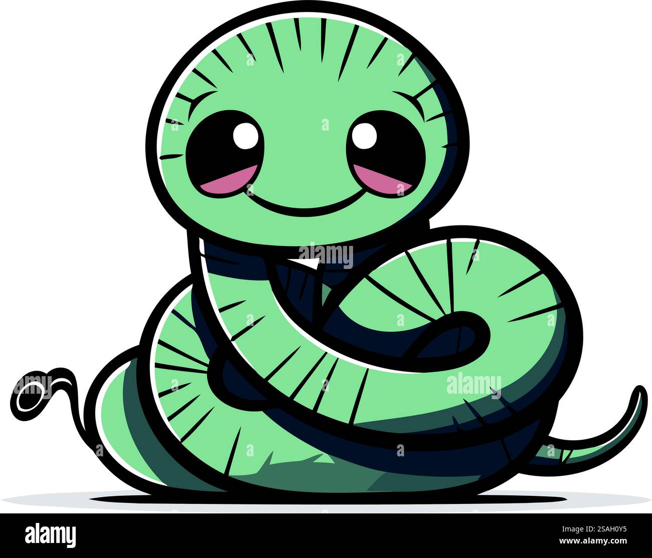 Cute cartoon snake isolated on a white background. Vector illustration ...