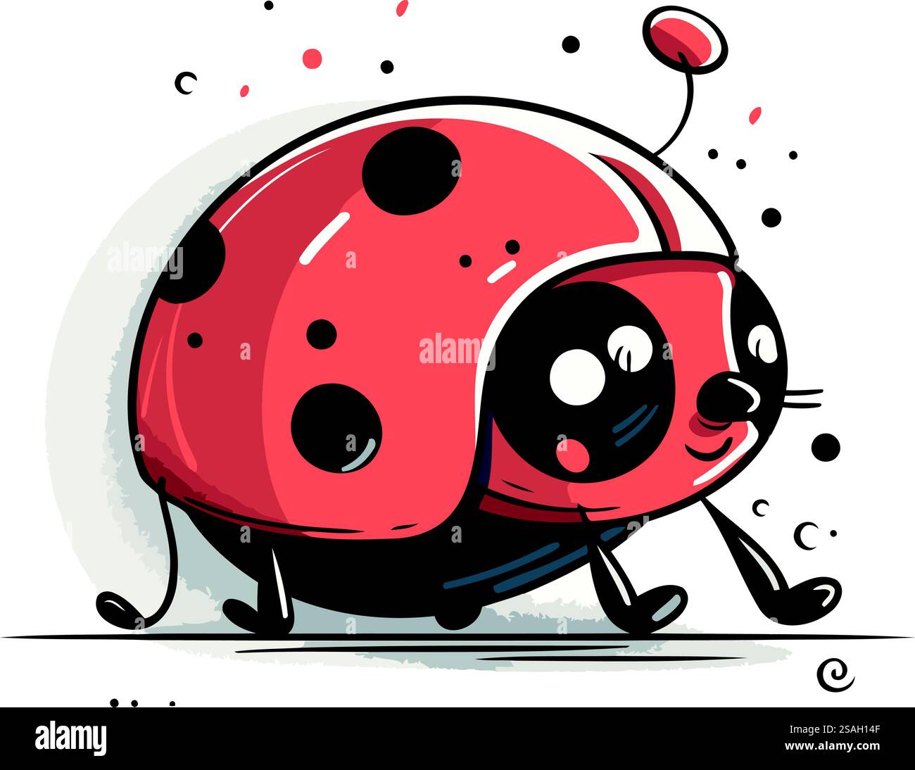 Cute cartoon ladybug. Vector illustration. Isolated on white background ...