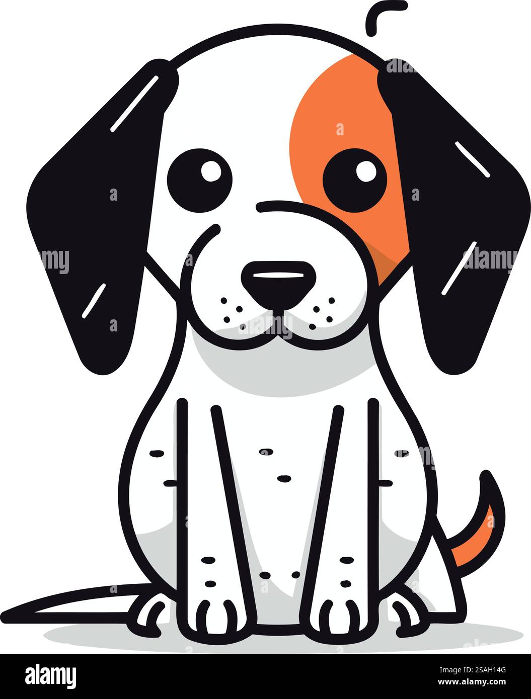 Cute cartoon dog vector illustration. Cute doggie character Stock ...