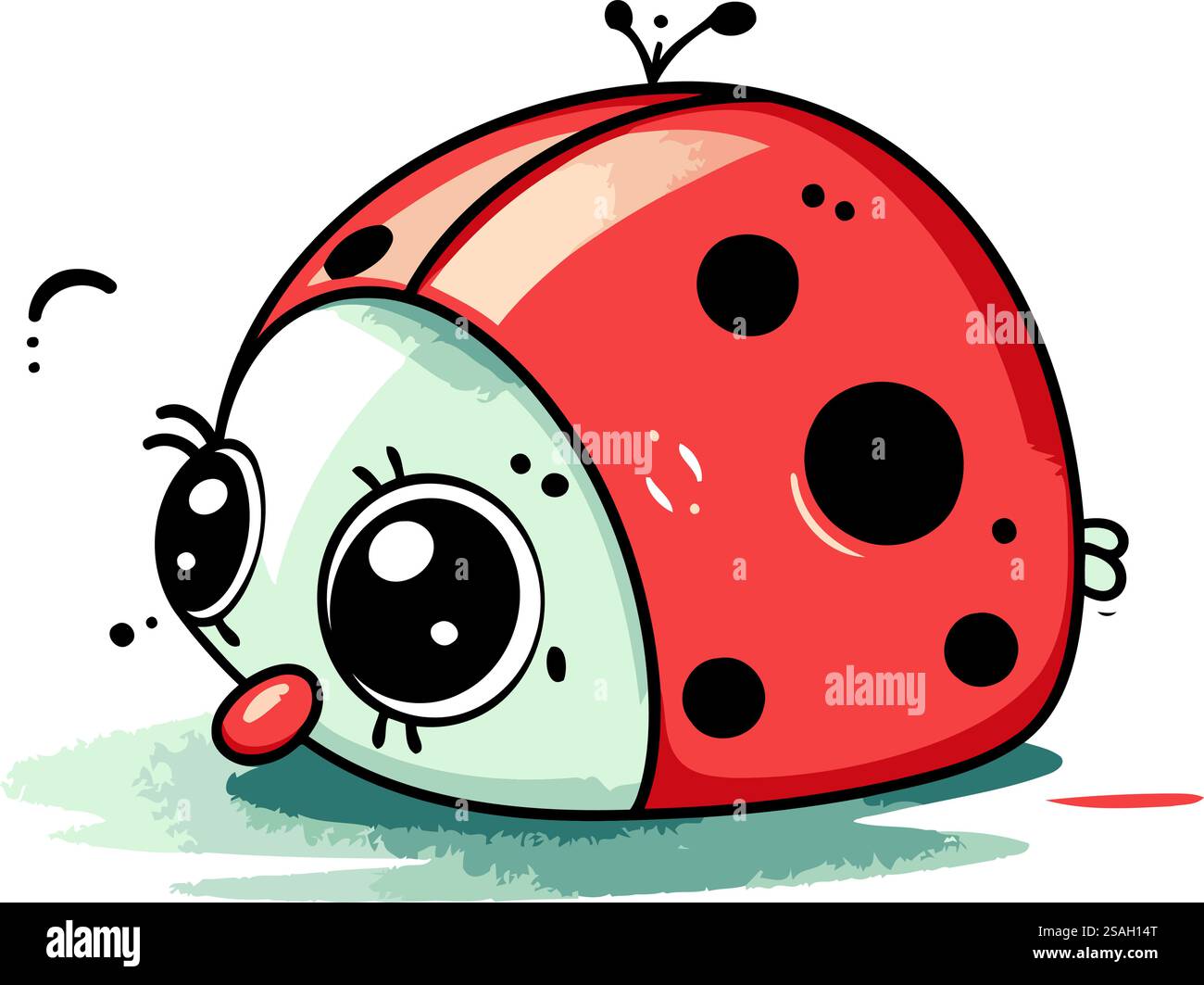 Vector illustration of cute cartoon ladybug. Isolated on white ...