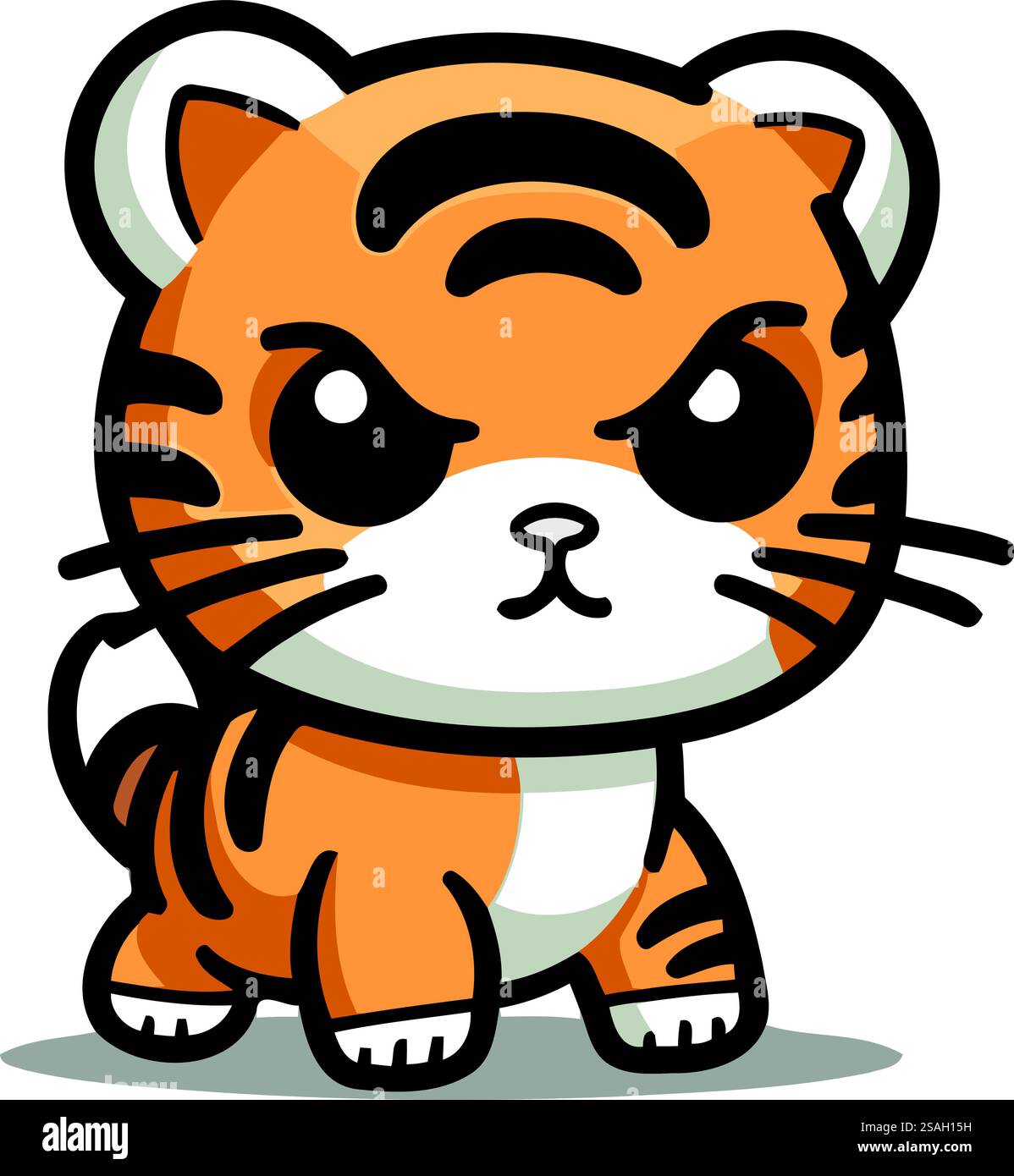 Cute tiger character cartoon mascot vector illustration. Animal cute ...