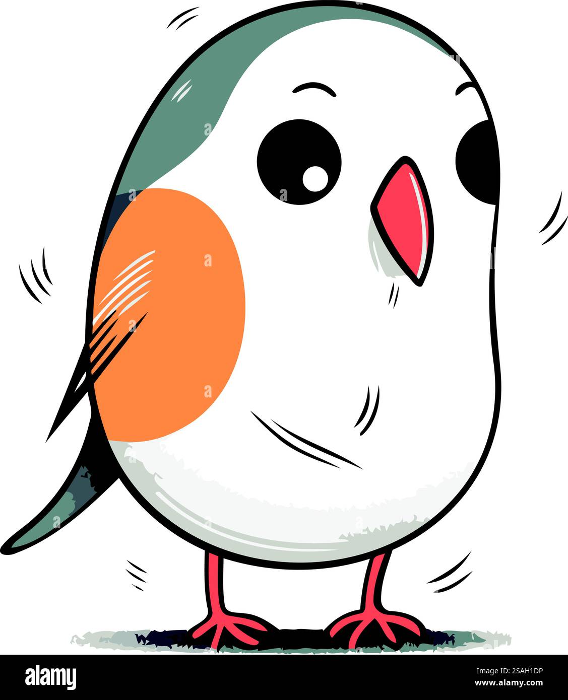 Vector illustration of a cute cartoon robin on a white background Stock ...