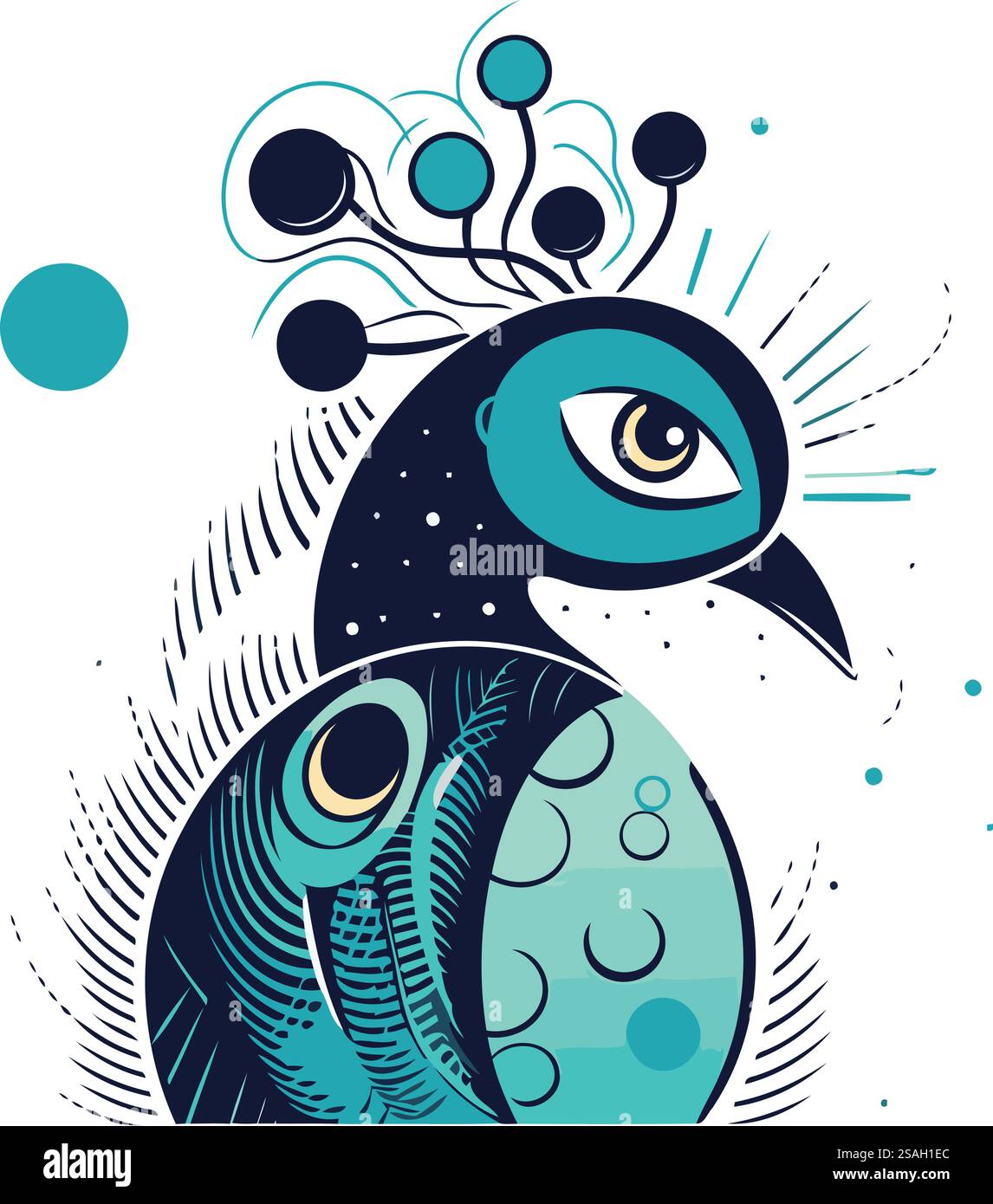 Peacock vector illustration. Peacock in the circle Stock Vector Image ...