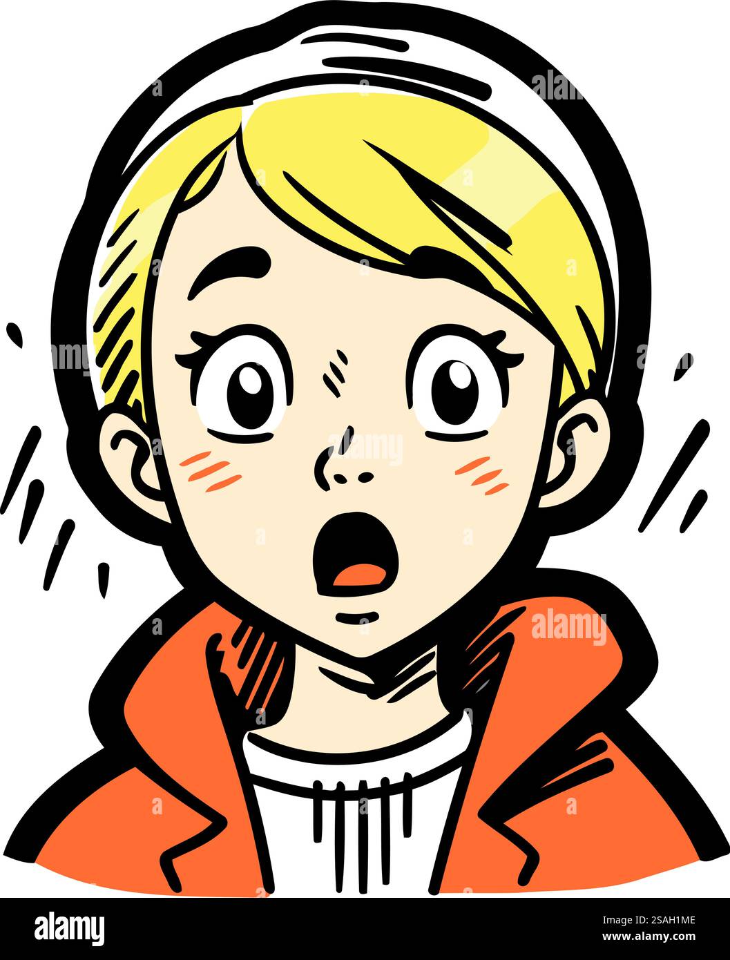 Surprised boy with open mouth. Vector illustration in cartoon style ...