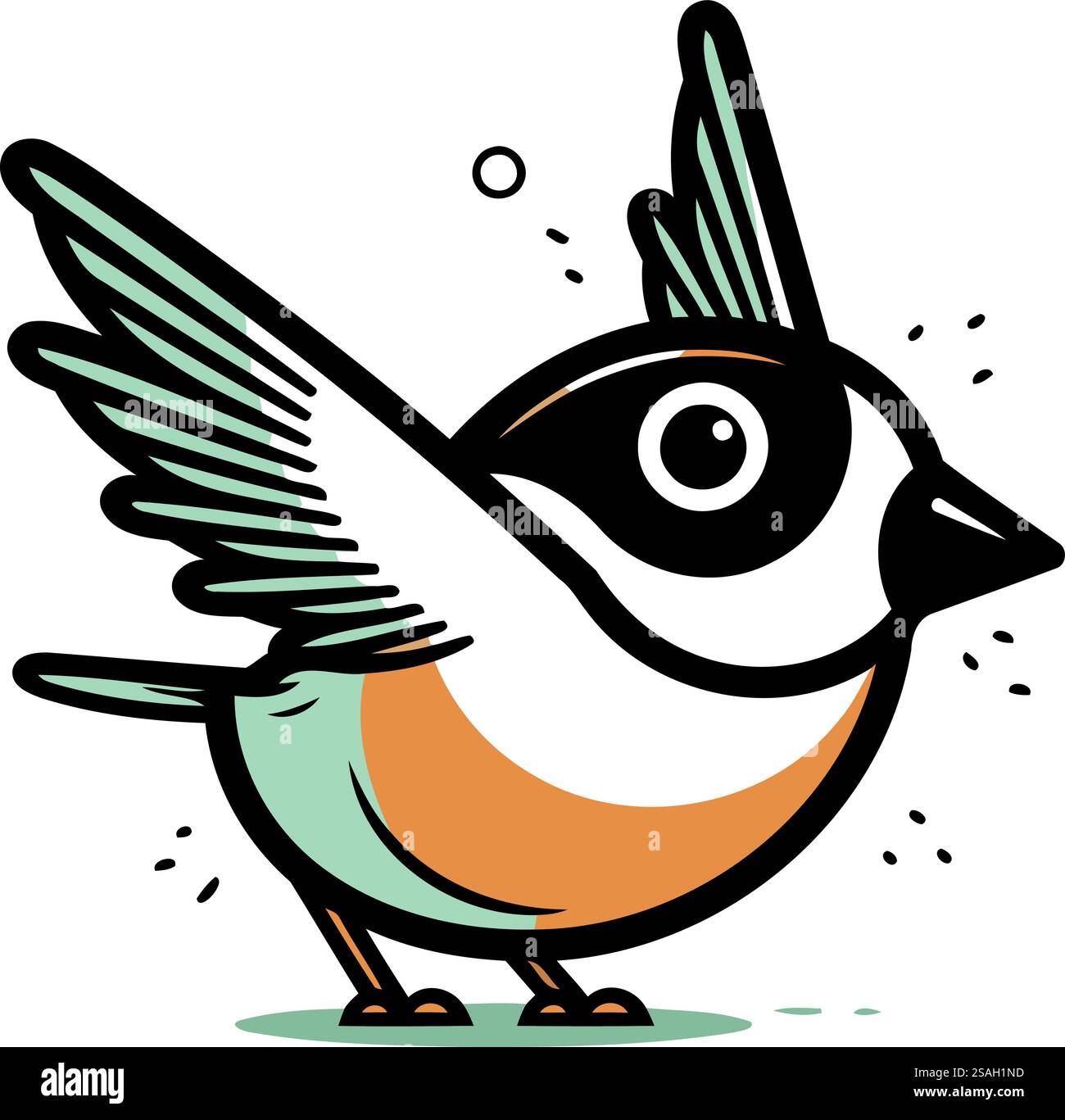 Cartoon illustration of cute little bird. Vector clip art for kids ...