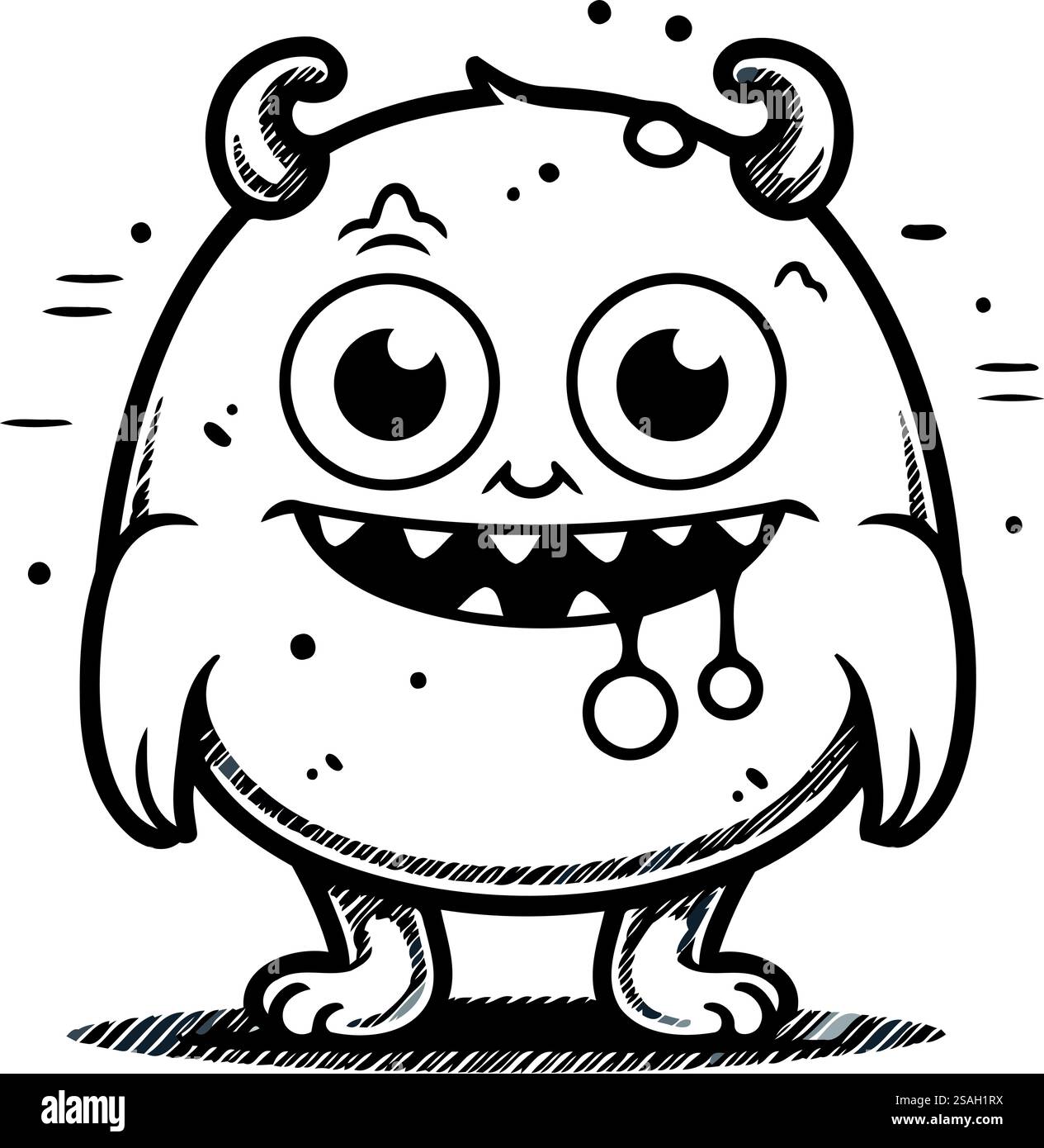 Monster. Vector illustration in sketch style. Isolated on white ...