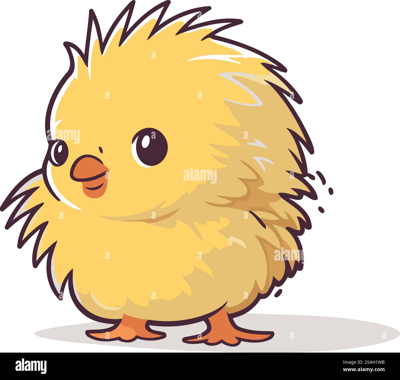 Cute cartoon chicken. Vector illustration isolated on a white ...