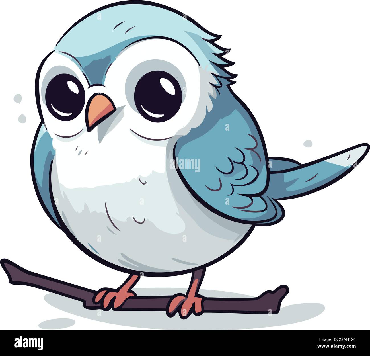 Illustration of a Cute Blue Bird Cartoon Character on White Background ...