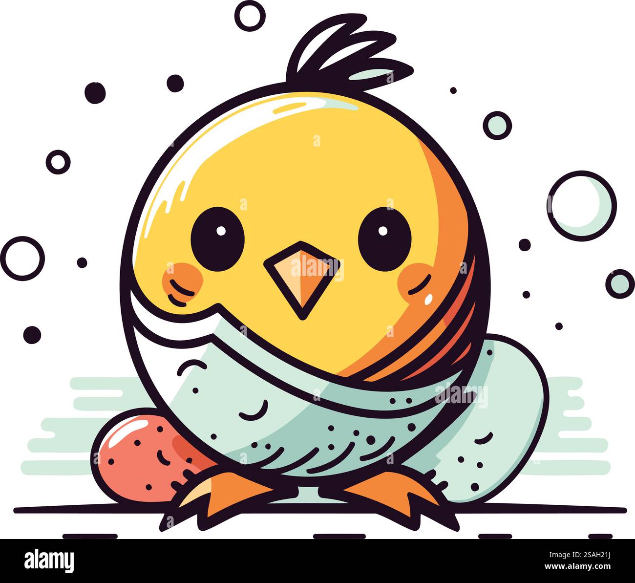 Cute little chicken. Vector illustration. Isolated on white background ...