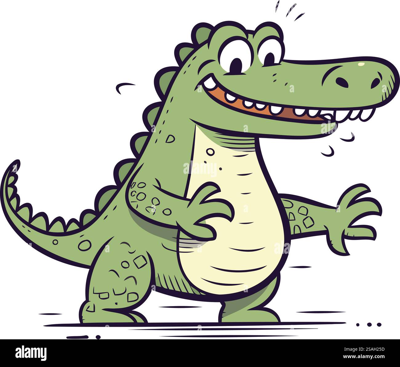 Cartoon crocodile. Vector illustration of a happy crocodile Stock ...