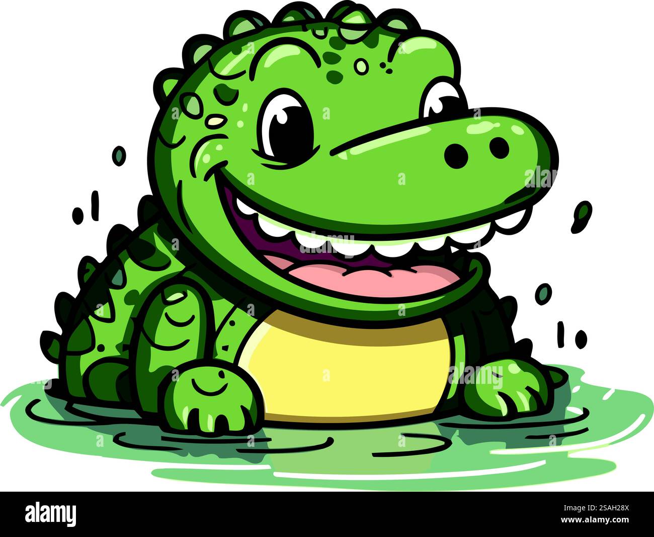 Cute crocodile. Vector illustration. Isolated on white background Stock ...
