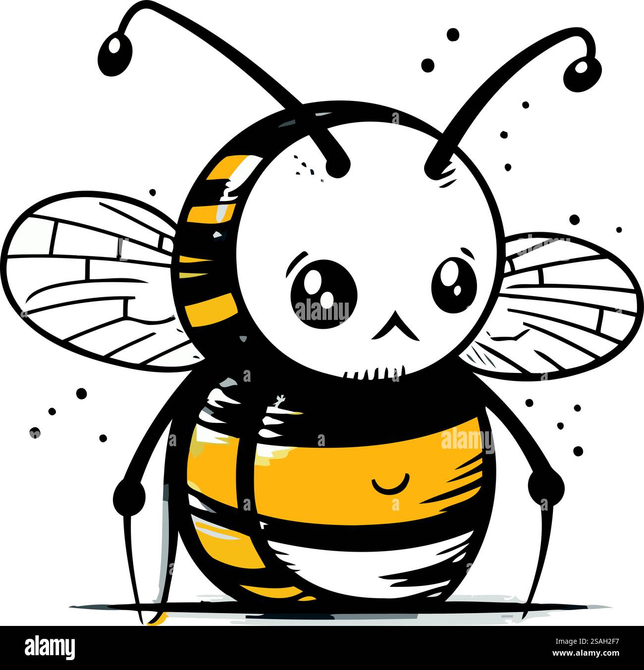Cute cartoon bee. Vector illustration isolated on a white background ...