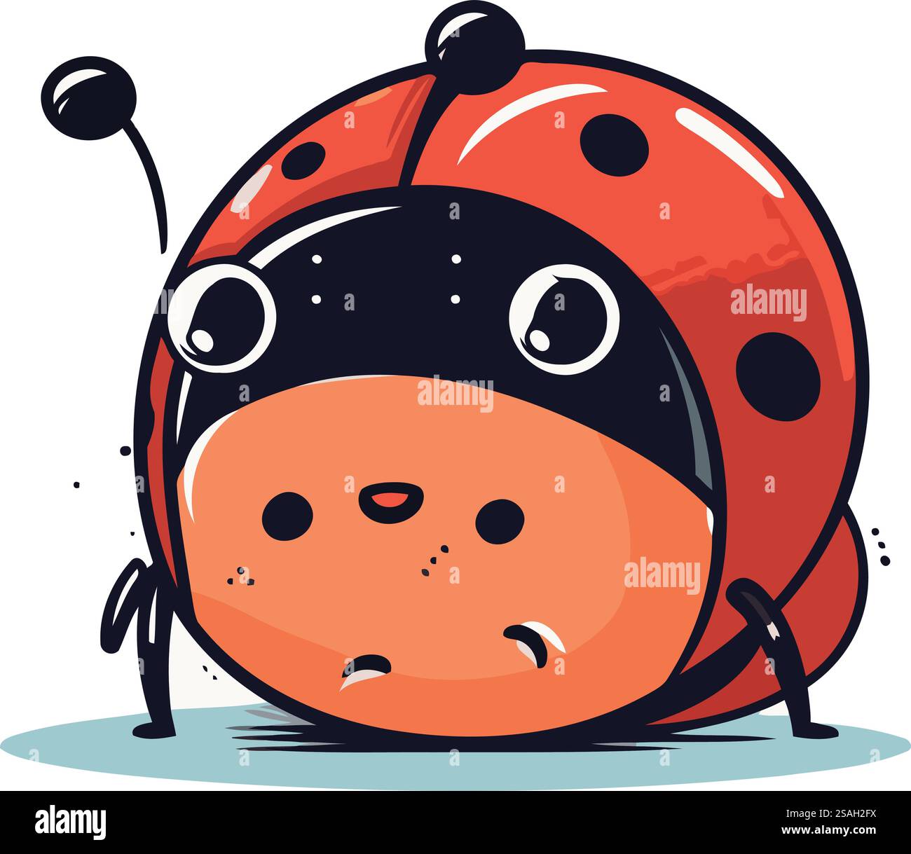 Cute cartoon ladybug. Vector illustration isolated on white background ...