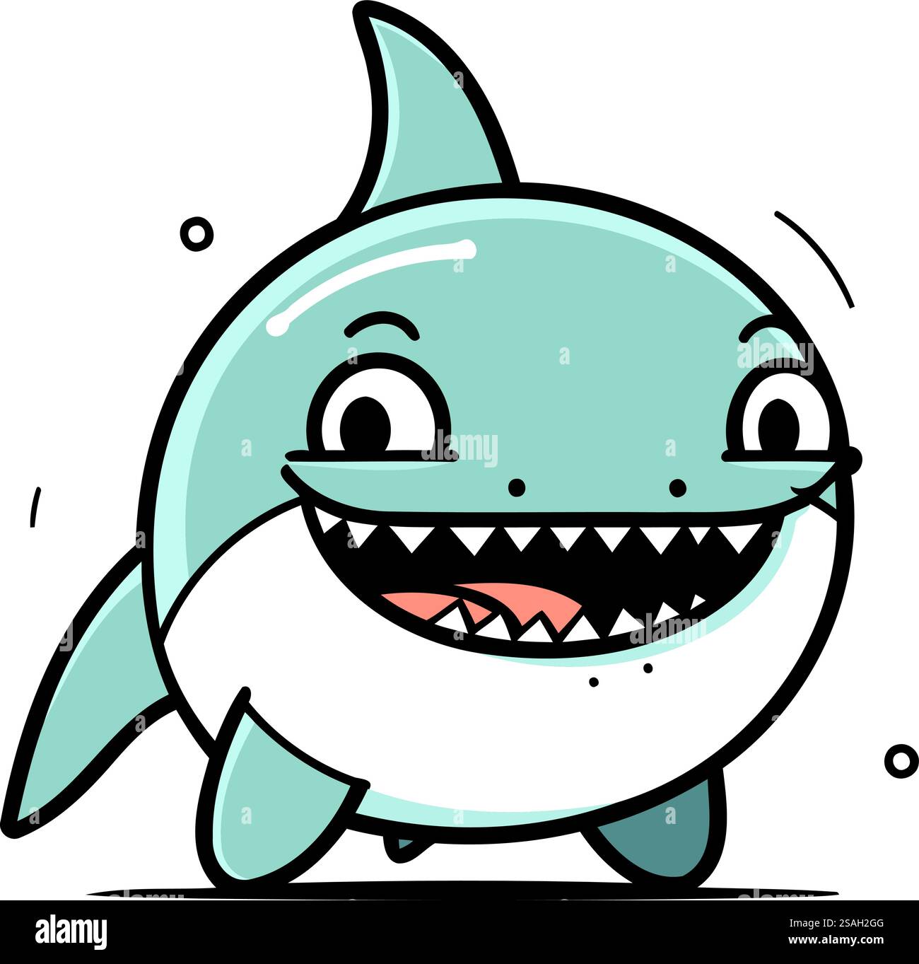 Cute Shark Cartoon Mascot Character. Vector Illustration Stock Vector ...