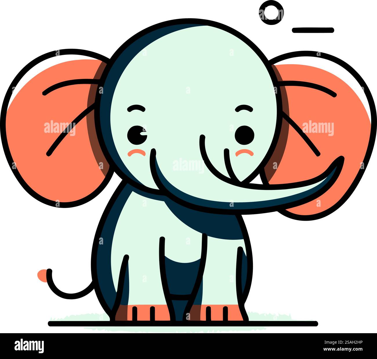 Cute cartoon elephant character. Vector illustration in a flat style ...
