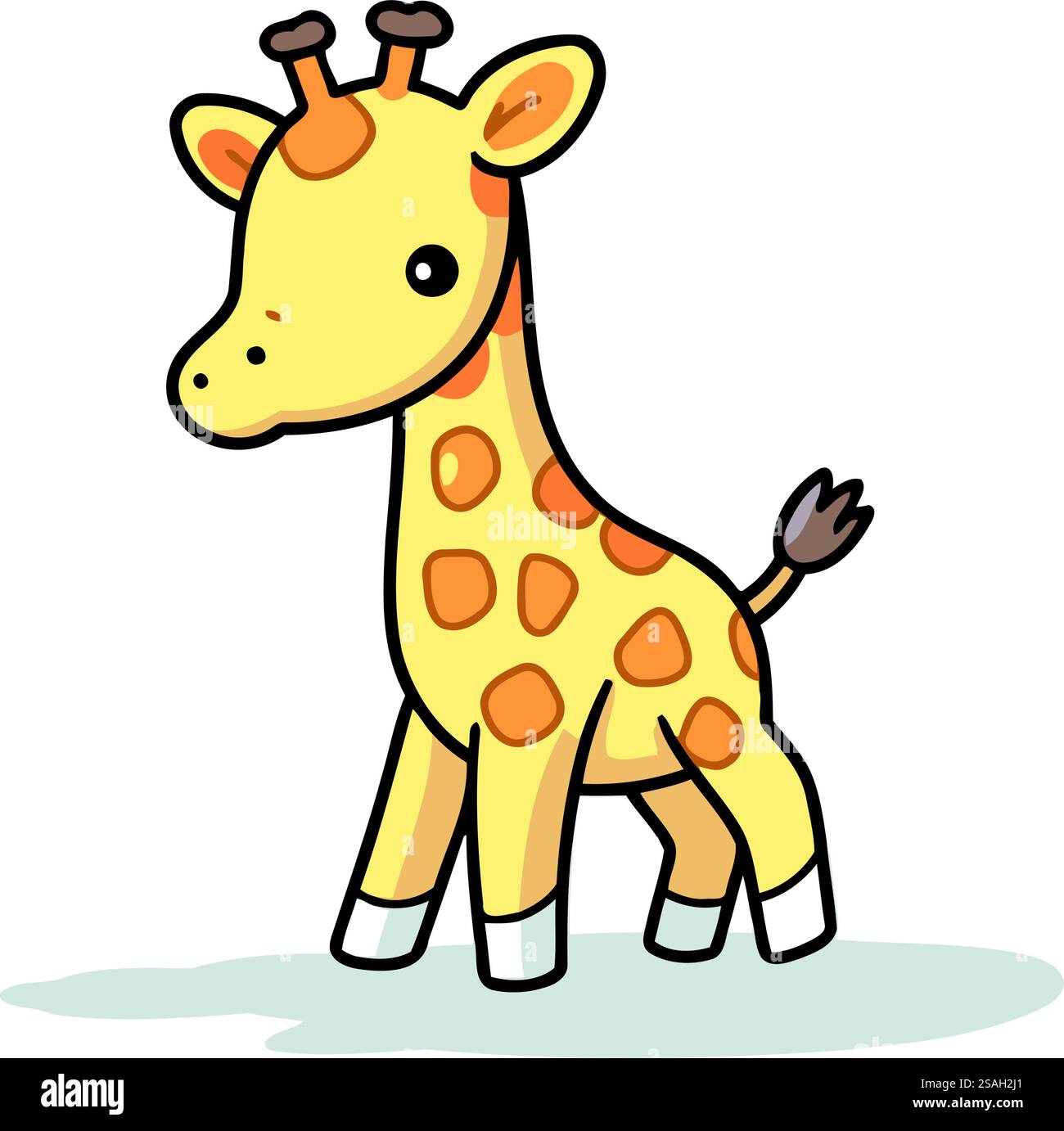 Giraffe cartoon character. Cute giraffe vector illustration Stock ...