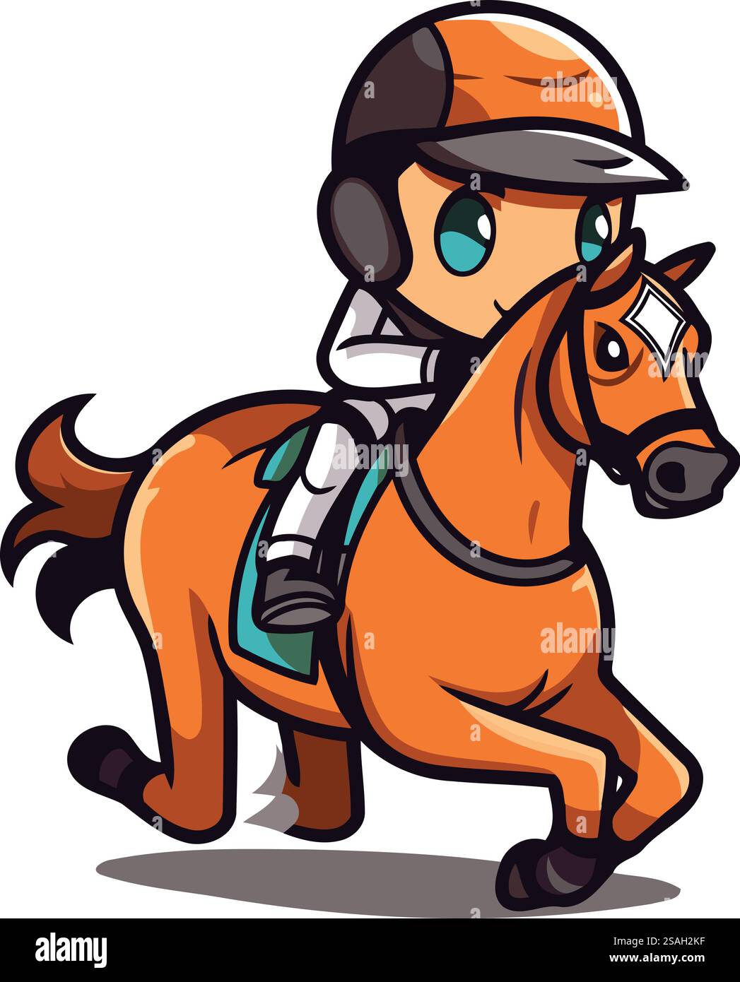Horse rider. Cartoon vector illustration isolated on a white background ...