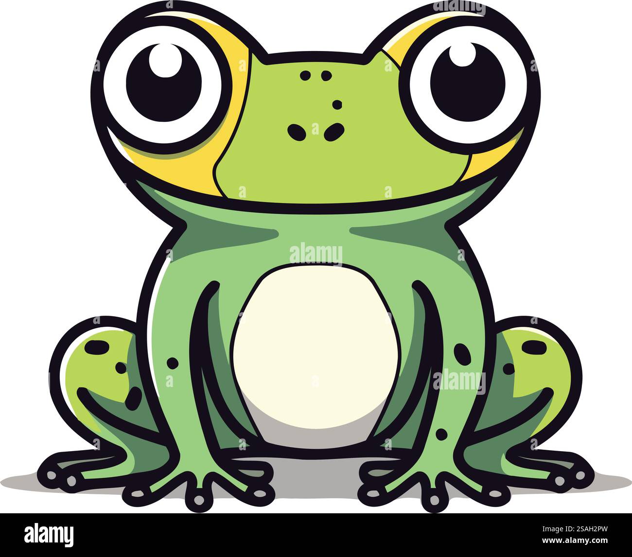 Frog cartoon character on white background. Vector illustration for ...