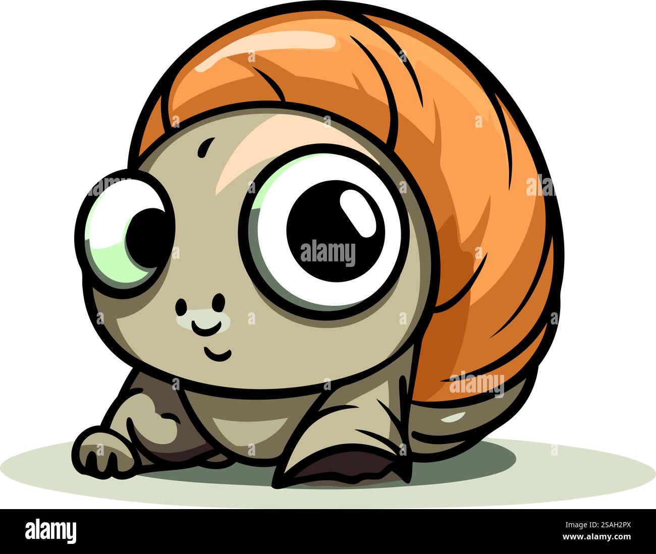 Cute cartoon snail character. Vector illustration isolated on white ...