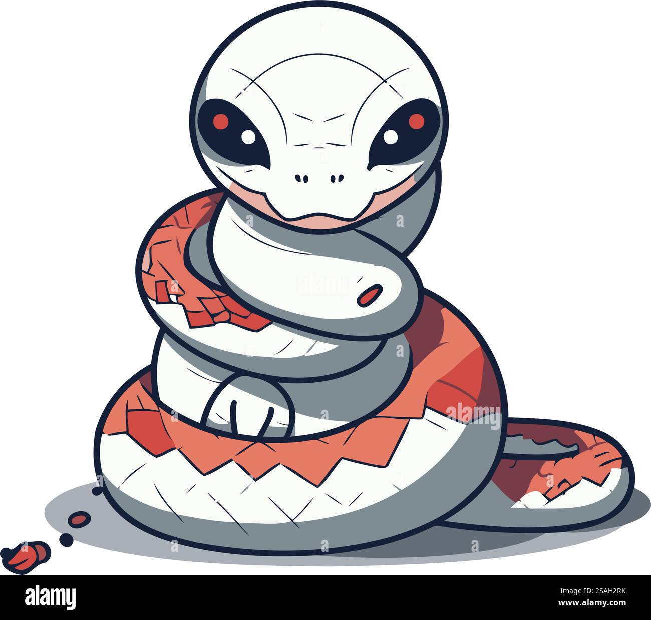 Cute cartoon snake isolated on a white background. Vector illustration ...