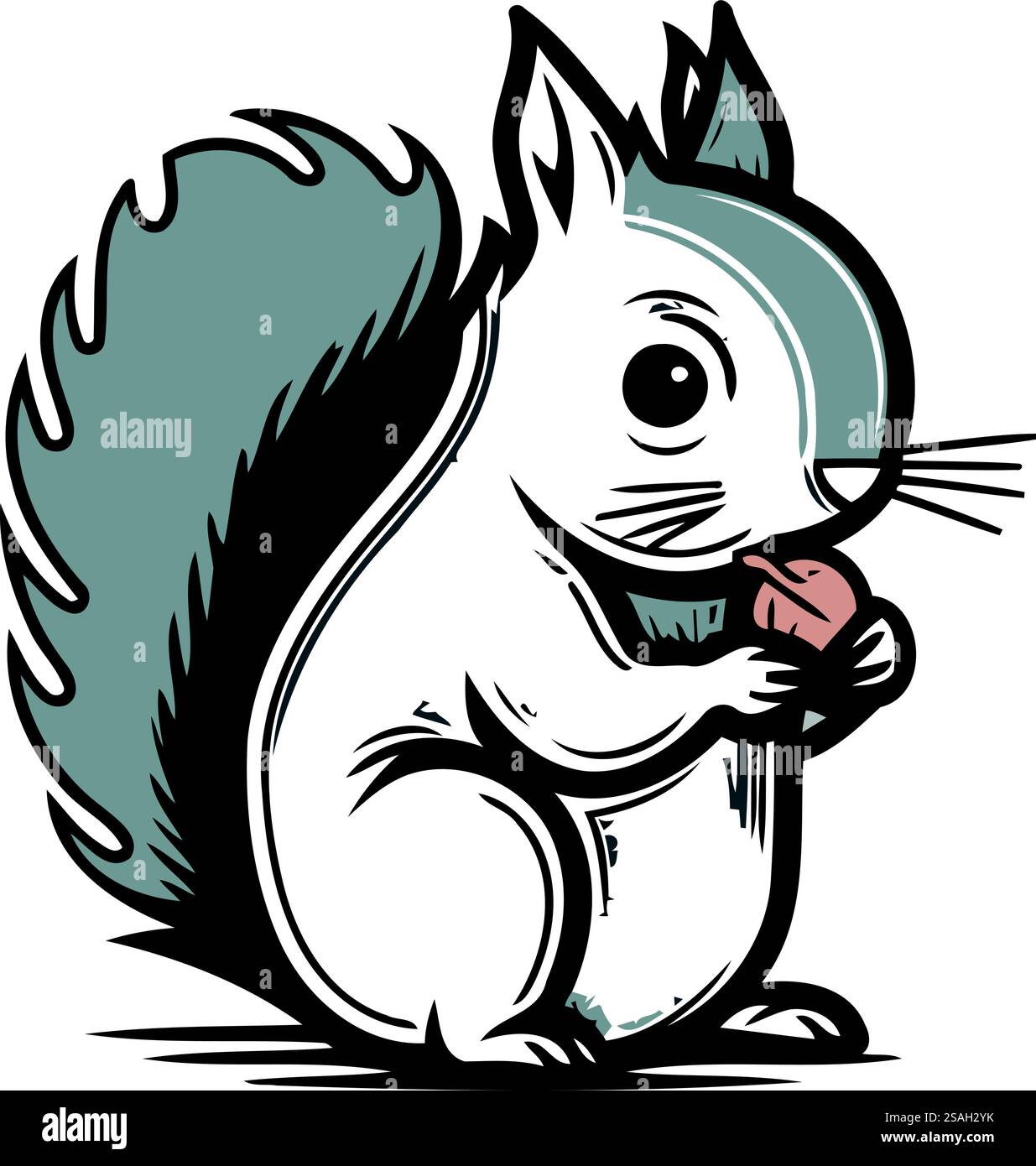 Squirrel with nut. Vector illustration of a squirrel with nut Stock ...