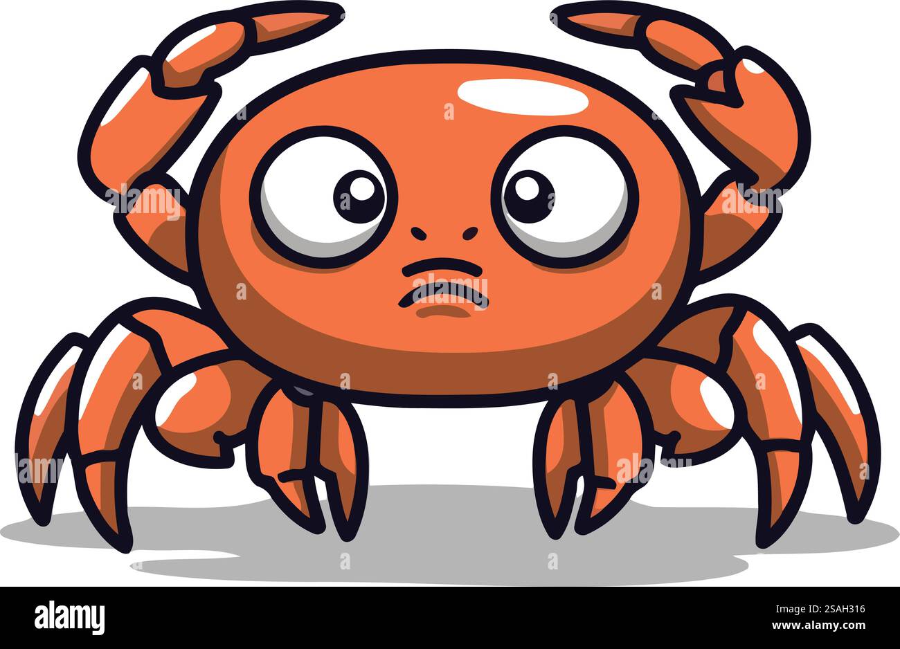Crab face character cartoon vector illustration. Cute crab mascot Stock ...