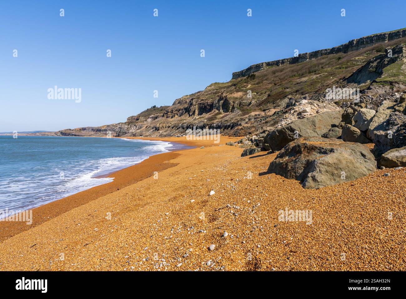 Evening on the Channel Coast near Chale Bay on the Isle of Wight ...
