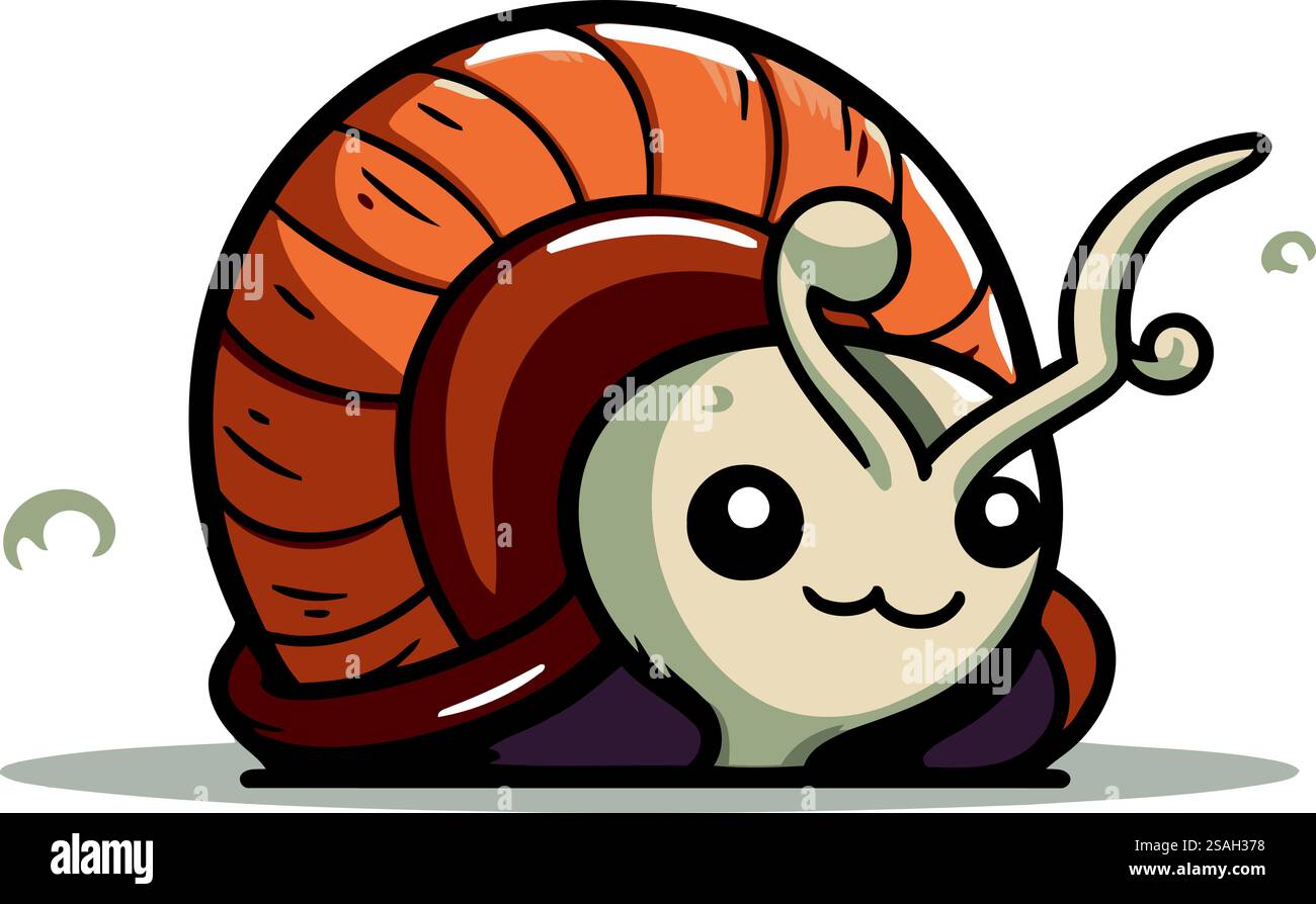 Cute Snail Cartoon Mascot Character Vector Illustration Stock Vector ...