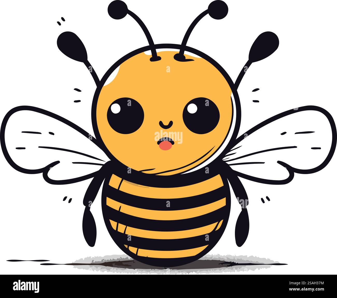 Cute cartoon bee. Vector illustration. Isolated on white background ...