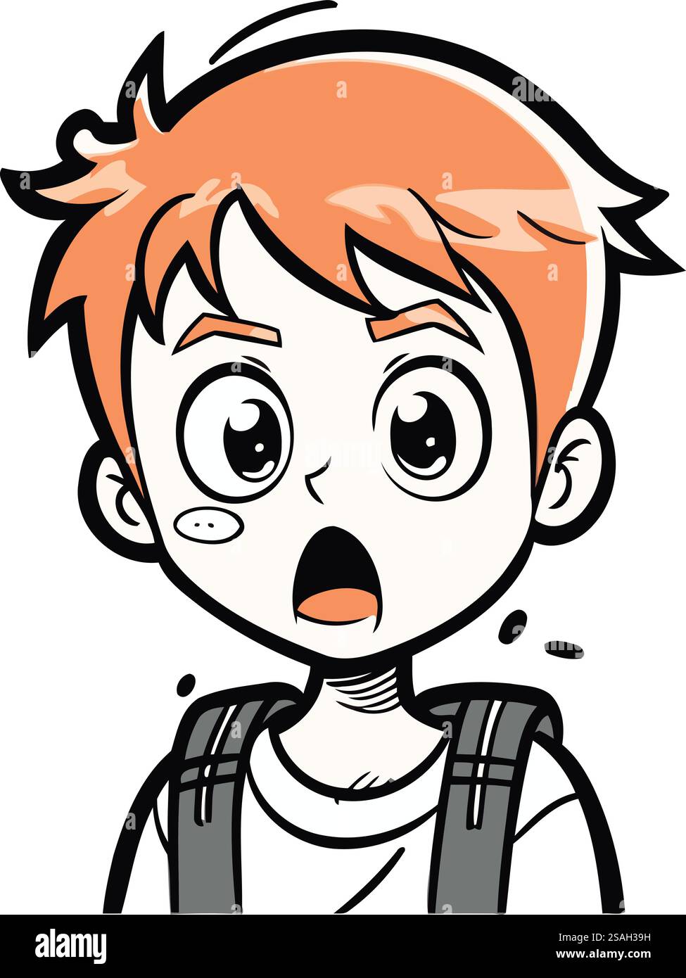 Surprised Red Haired Boy Cartoon Illustration. Vector Stock Vector ...