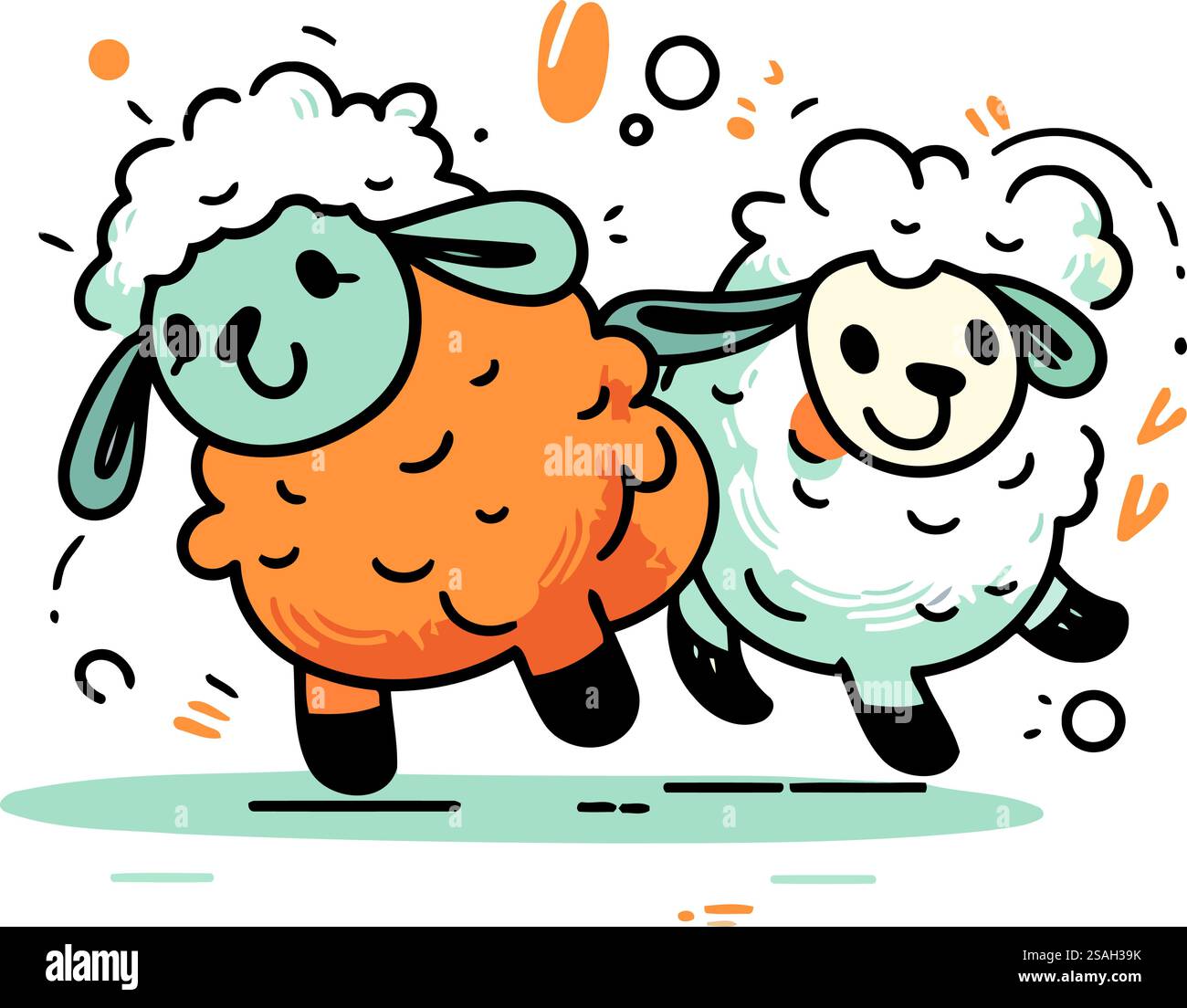 Cartoon funny sheep vector illustration. Isolated on white background ...