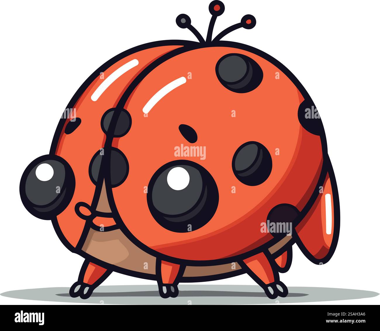 Cute Ladybug Cartoon Mascot Character Vector Illustration Stock Vector ...