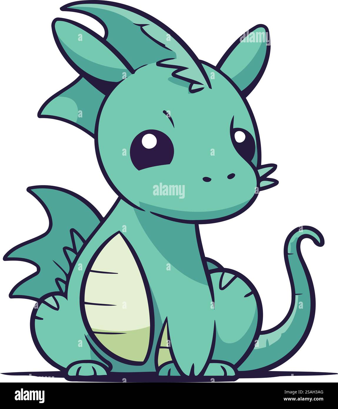 Cute cartoon dragon. Vector illustration isolated on a white background ...