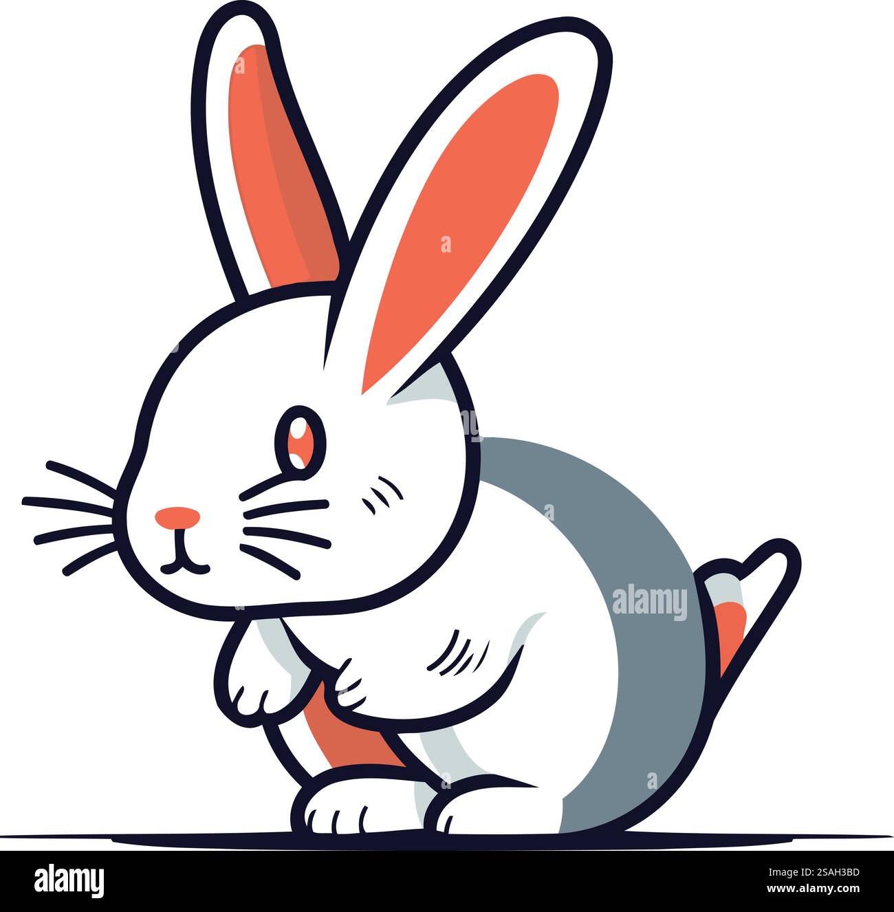 Rabbit vector illustration. Isolated bunny on a white background Stock ...