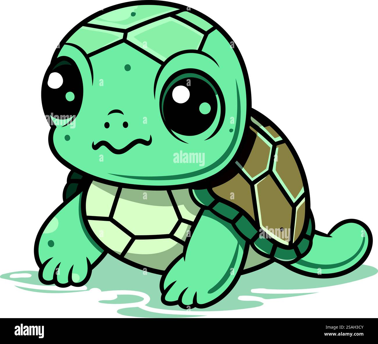 Cute baby turtle. Vector illustration of a cute baby turtle Stock ...