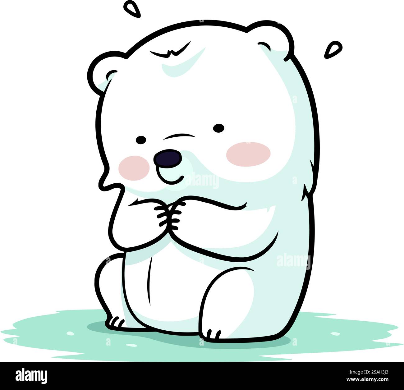 Illustration of a Cute Polar Bear Crying and Crying Stock Vector Image ...