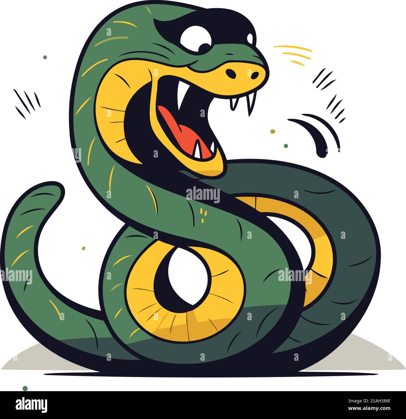 Cute cartoon snake. Vector illustration isolated on a white background ...