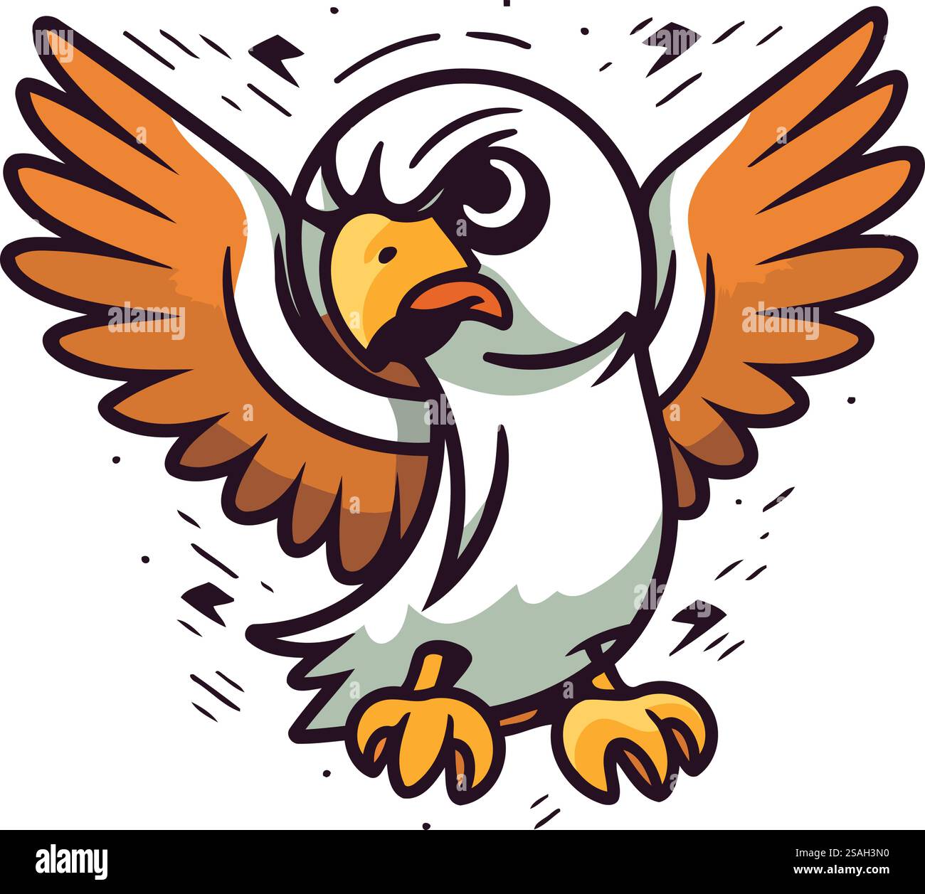 Eagle mascot. Cartoon style vector illustration isolated on white ...