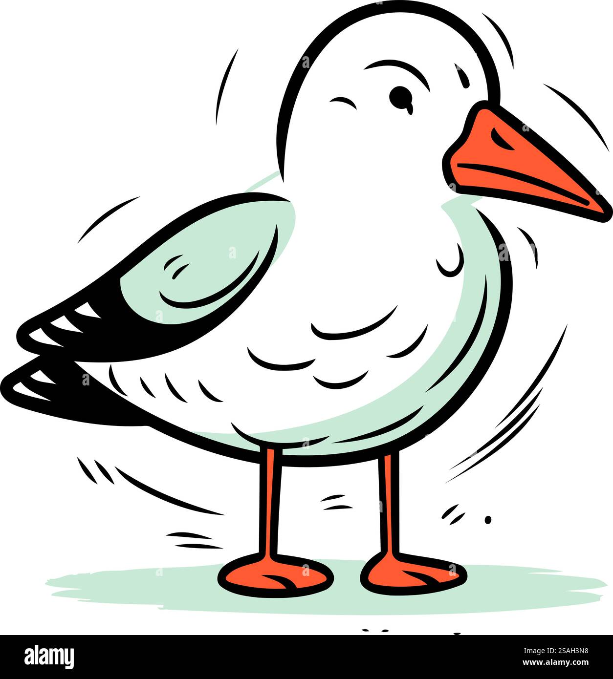 Seagull cartoon. Vector illustration of a seagull Stock Vector Image ...