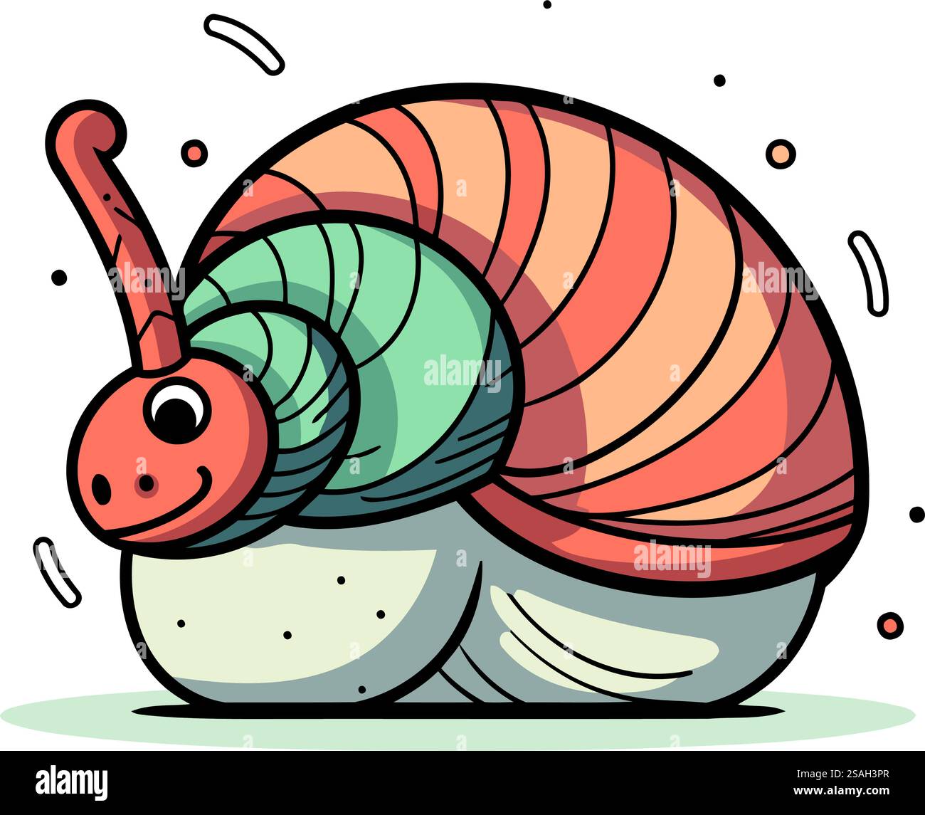 Snail cartoon vector illustration. Cute and funny snail character Stock ...