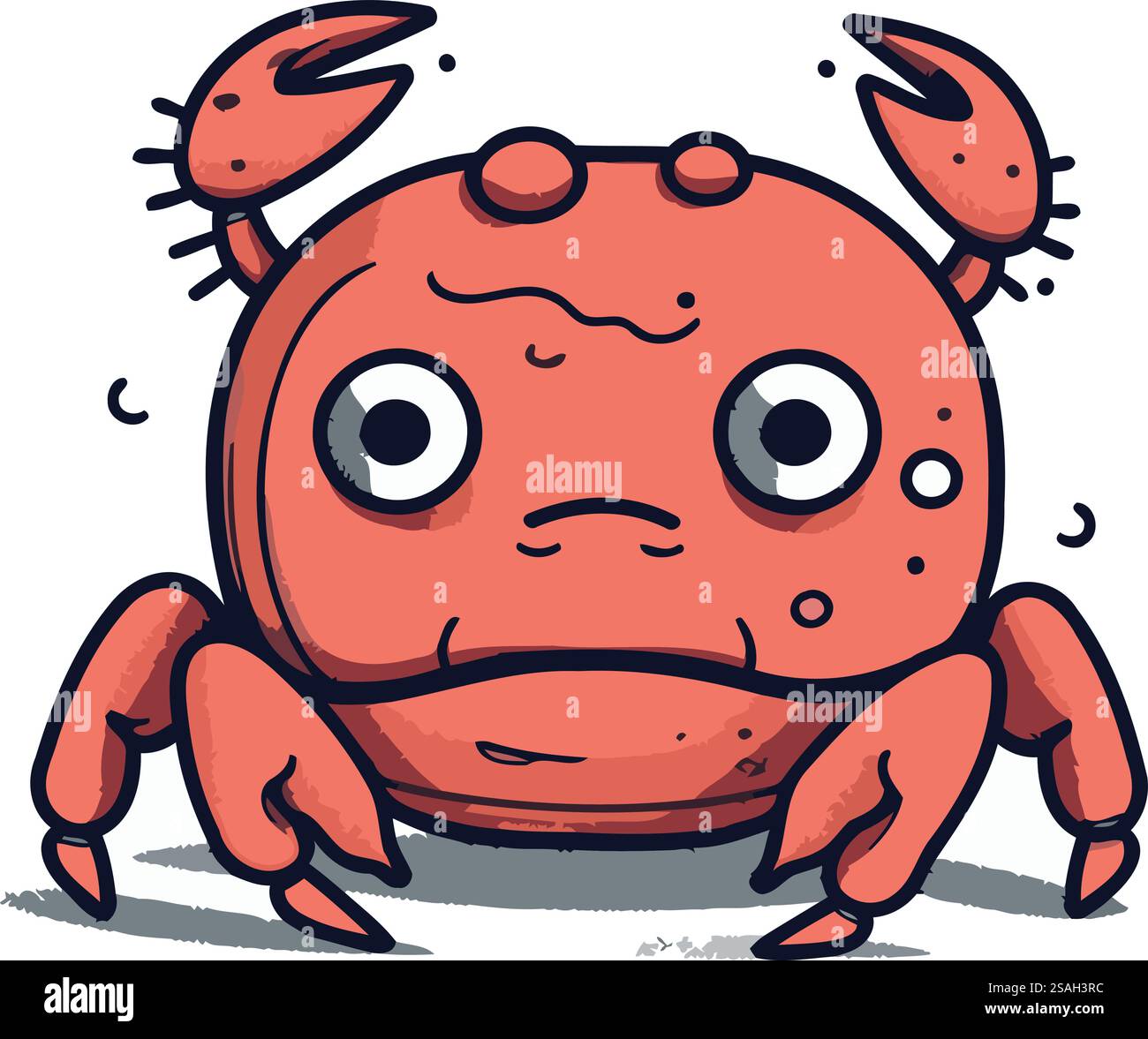 Cute cartoon crab. Vector illustration. Isolated on white background ...